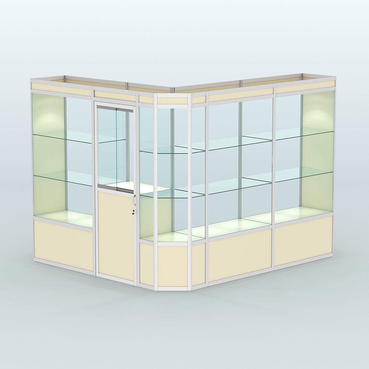 Павильон из профиля угловой №3а (5,5 кв. м), Крем Вайс