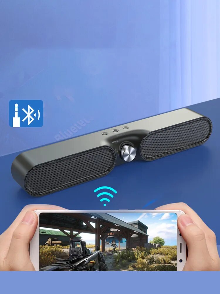 Саундбар для компьютера с 4D стереозвуком и Bluetooth, для домашнего кинотеатра, черного цвета — фото 1