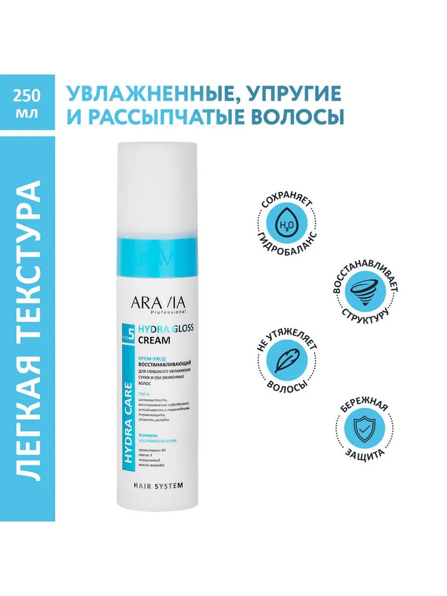 Крем-уход для волос Hydra Gloss Cream для увлажнения сухих и