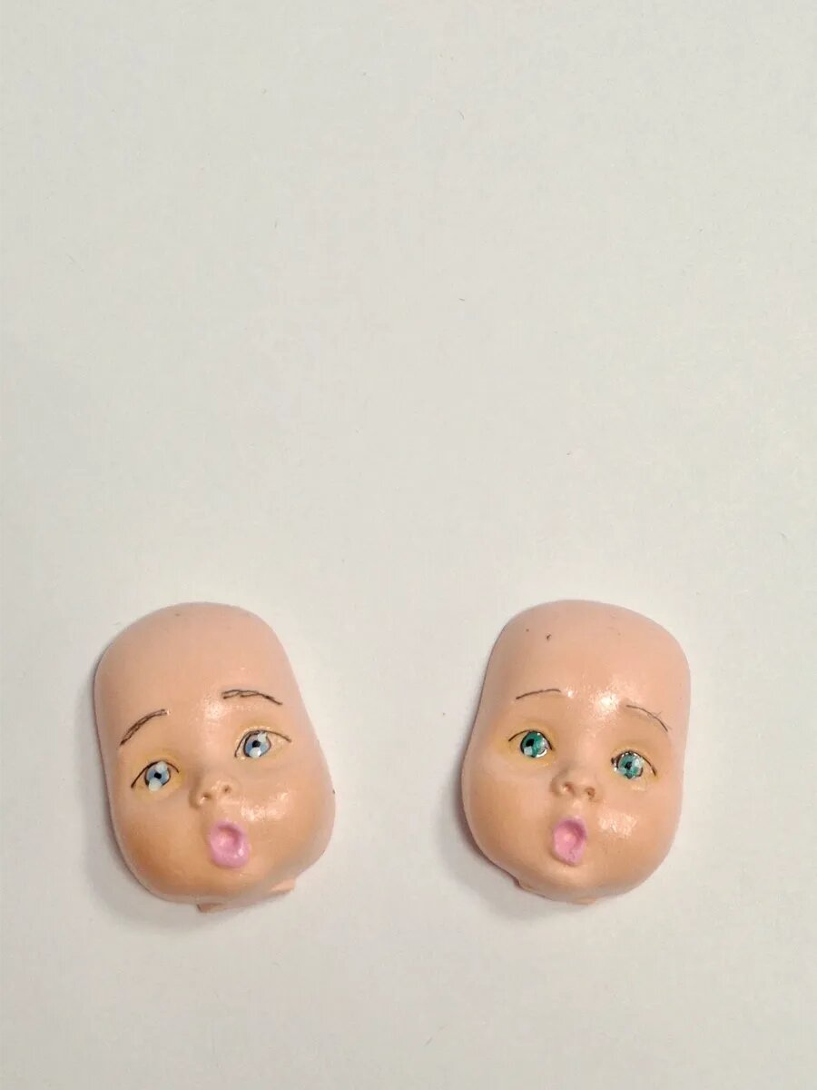 Набор раскрашенных лиц 2 шт для ватных игрушек