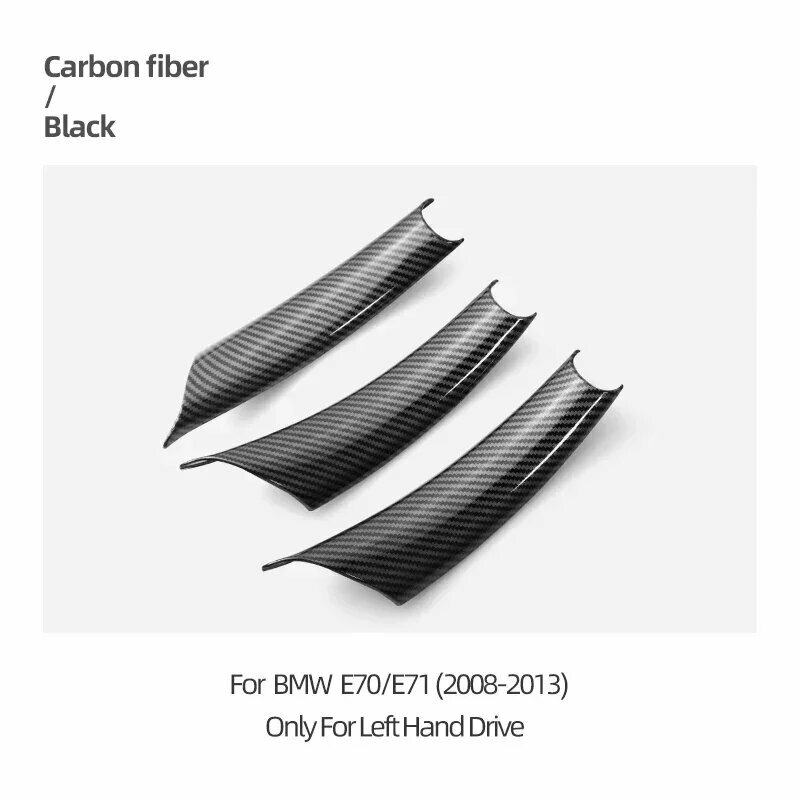 Для BMW X5 E70 X6 E71 2008-2013 углеродное волокно, внутренняя отделка двери, наклейка, полоса, LHD