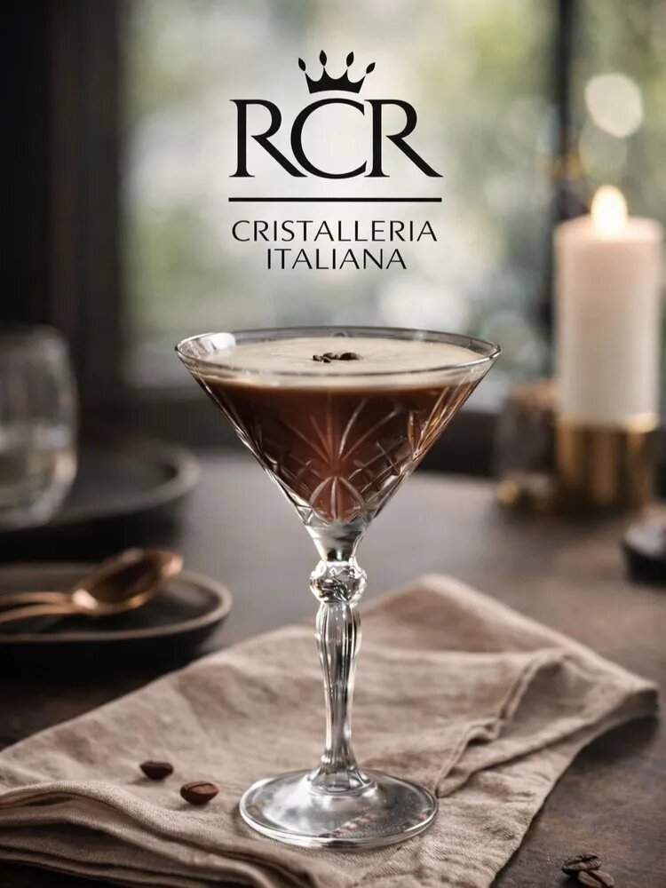 Бокалы для коктейлей, подарочный набор RCR "Style Melodia" 2 шт, 210 мл. Хрустальное стекло. Италии