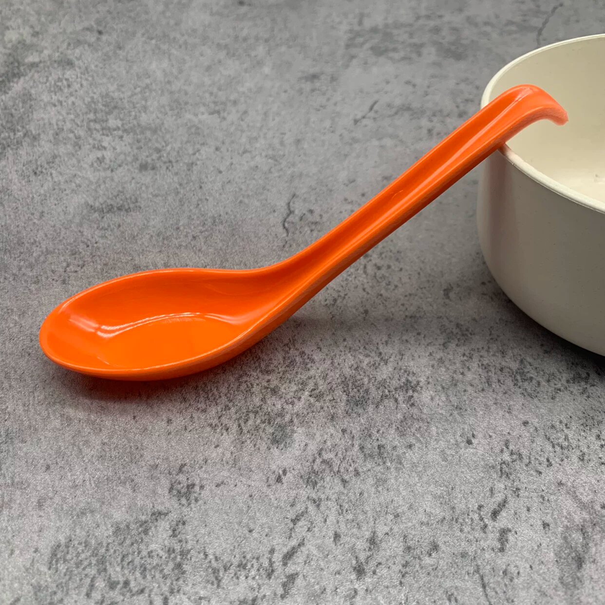 Прочная меламиновая ложка для супа, оранжевая, набор из 20 штук для семейных обедов