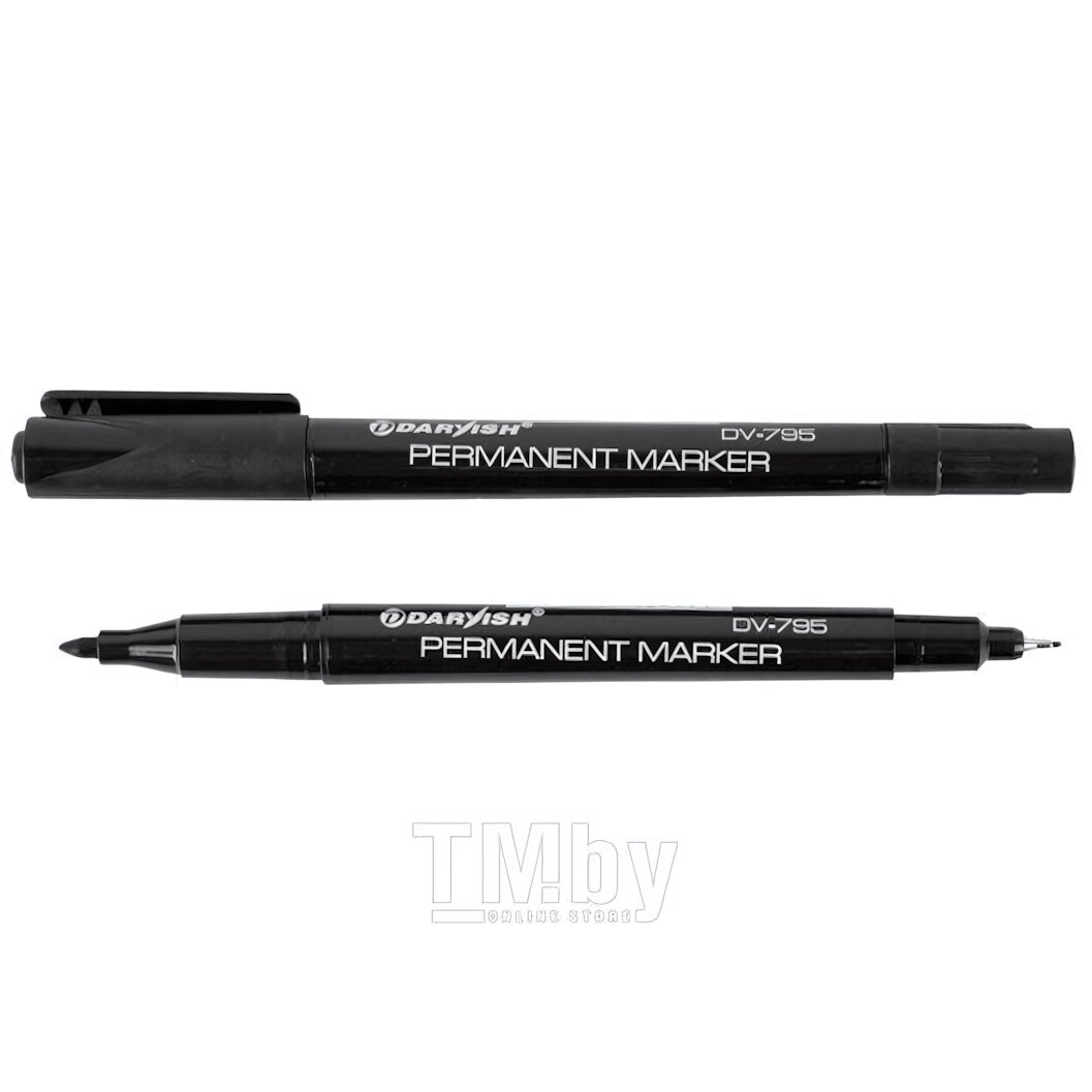 Маркер перманентный двусторонний Darvish dv-795, черный, 0,5-1 мм, для cd, стекла и металла