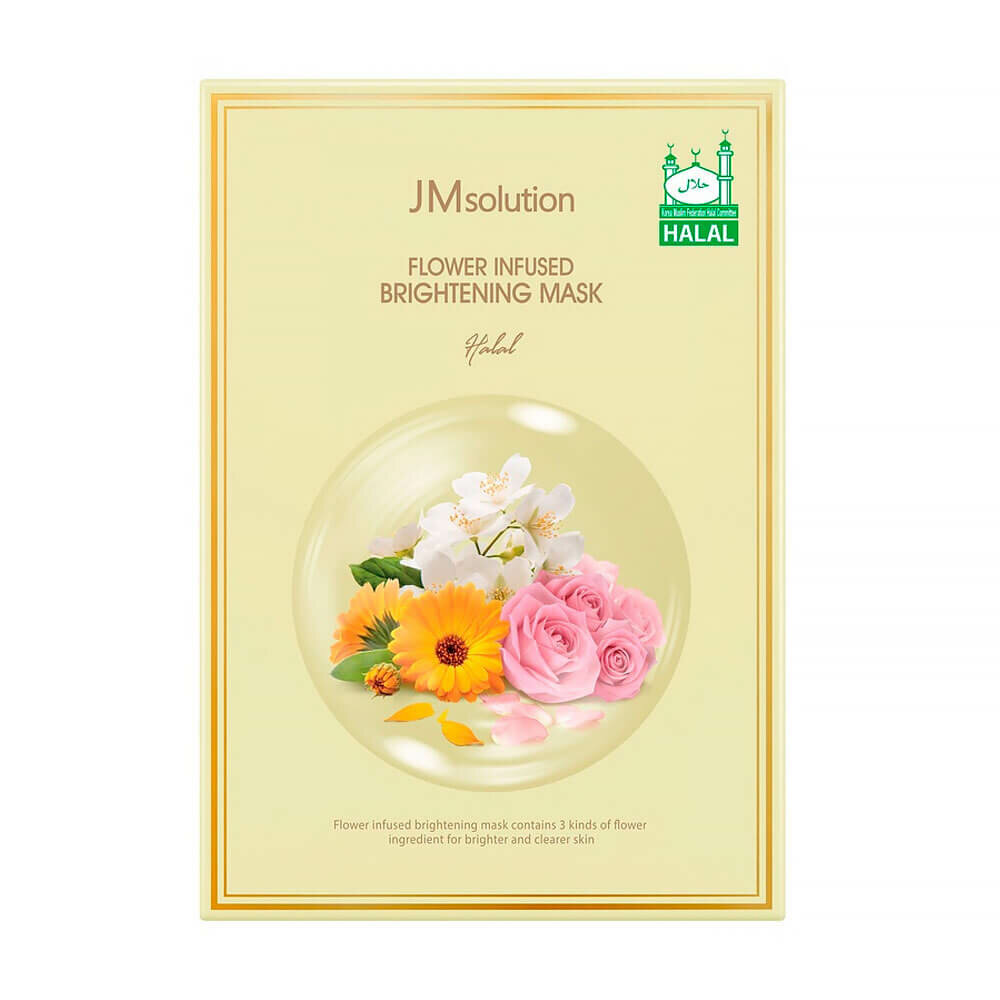 Осветляющая тканевая маска с цветочными экстрактами JM solution Flower Infused Brightening Mask Halal