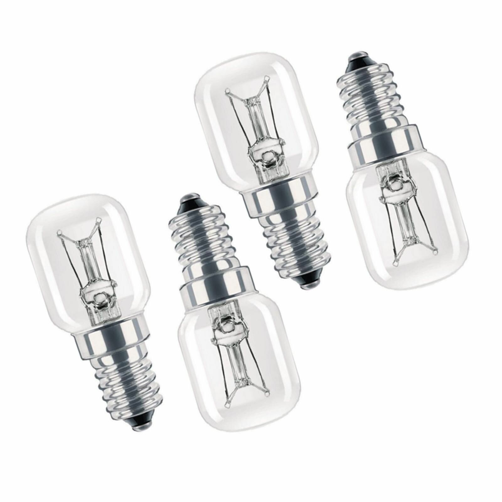 Набор из 4 ламп накаливания E14, термостойкие, для духовки, микроволновой печи, 15 Вт, 220-240 В, белый свет