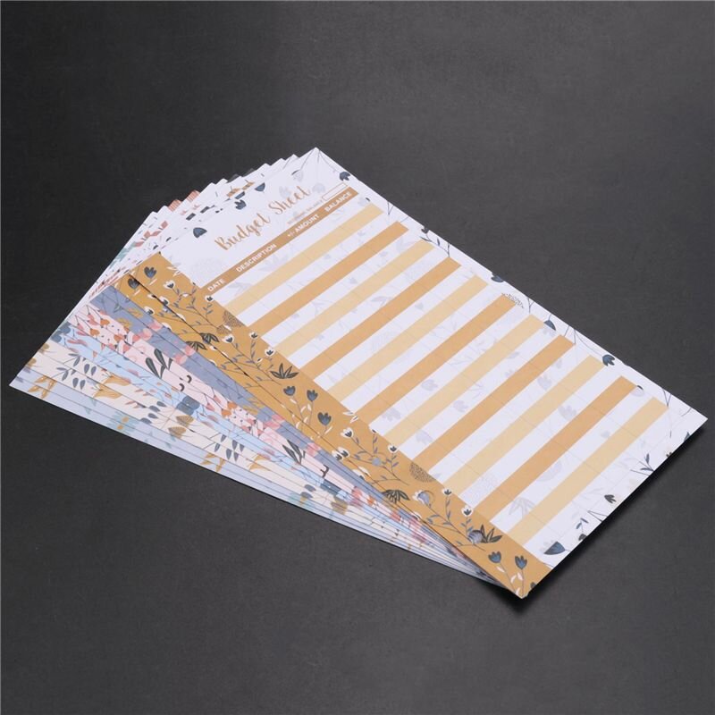 12 листов бюджета расходов, органайзер для денег в папке А6 - для наличных и бухгалтерских книг, кошелька, планировщика