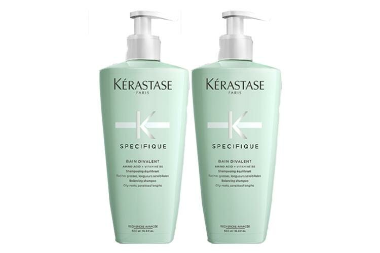 Шампунь женский KERASTASE Bain Divalent, 500ml*2, для жирных корней и сухих длины