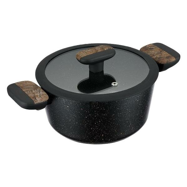 Кастрюля 3.2л/22 см с крышкой(кованый алюминий) REGENT inox ALBERO