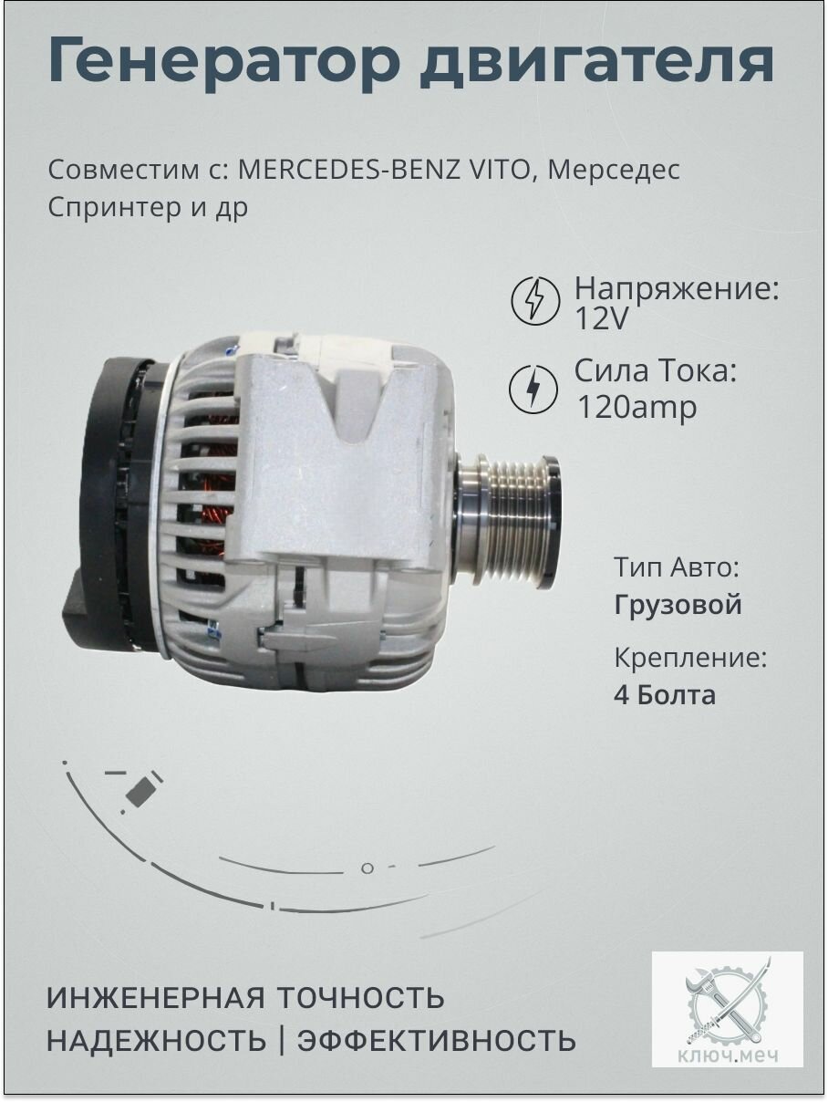 Генератор для MERCEDES-BENZ VITO, Мерседес Спринтер