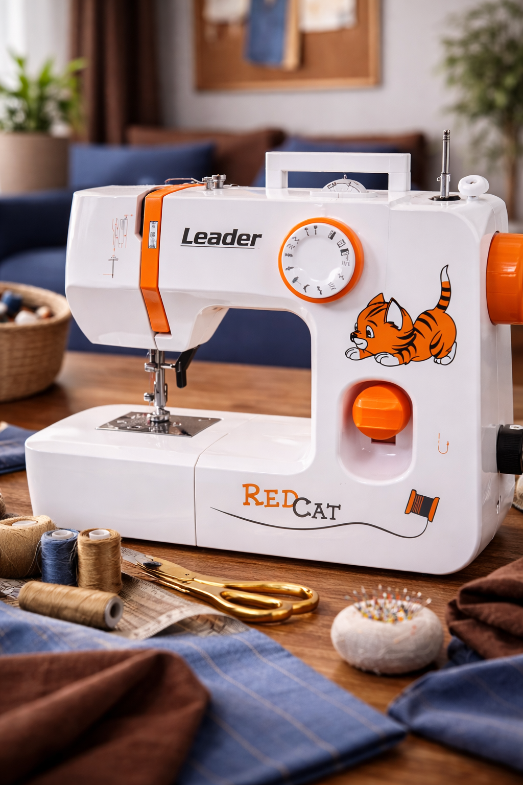 Швейная машина Leader RedCat, 15 операций, петля полуавтомат, вертикальный челнок