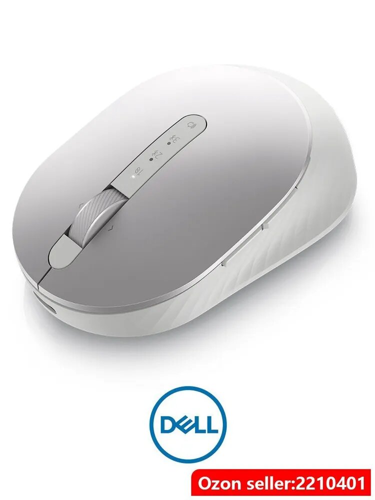 Dell Мышь беспроводная серебристая, Bluetooth, USB Type-C