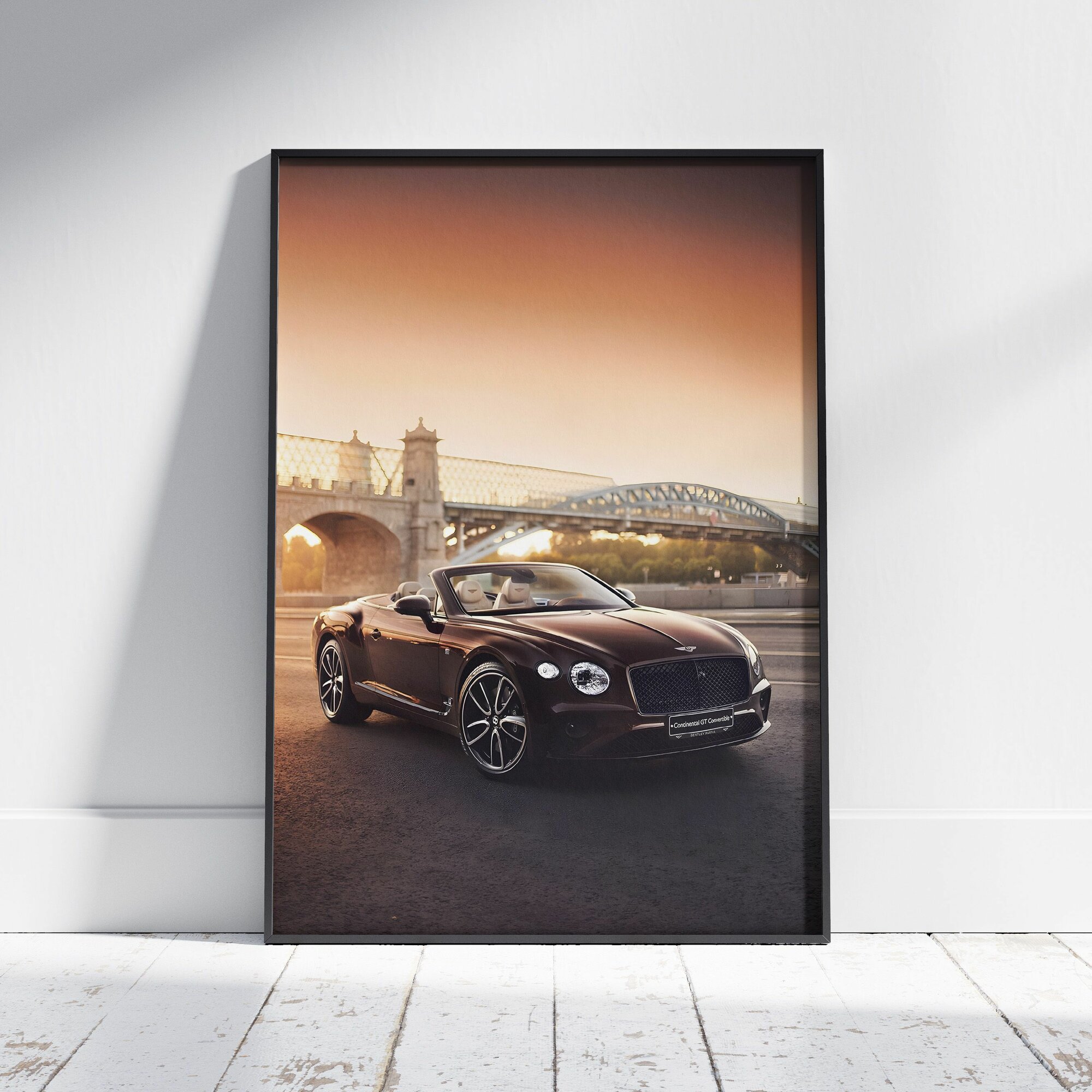 Плакат на стену для интерьера Кабриолет (Bentley Continental GTC 1) - Постер по машинам родстерам с открытым верхом формата А4 (21x30 см)