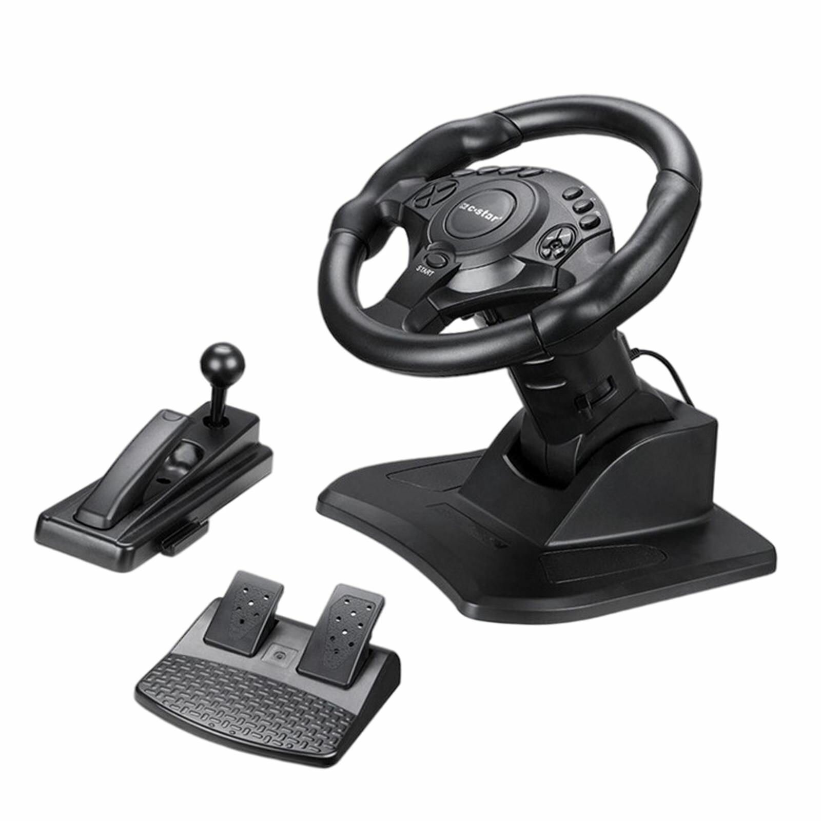 Игровой руль модель 9877 с педалями, вращение 270 градусов, для ПК, ПС3, Иксбокс 360, Андроид, Свитч, с вибрацией и присосками