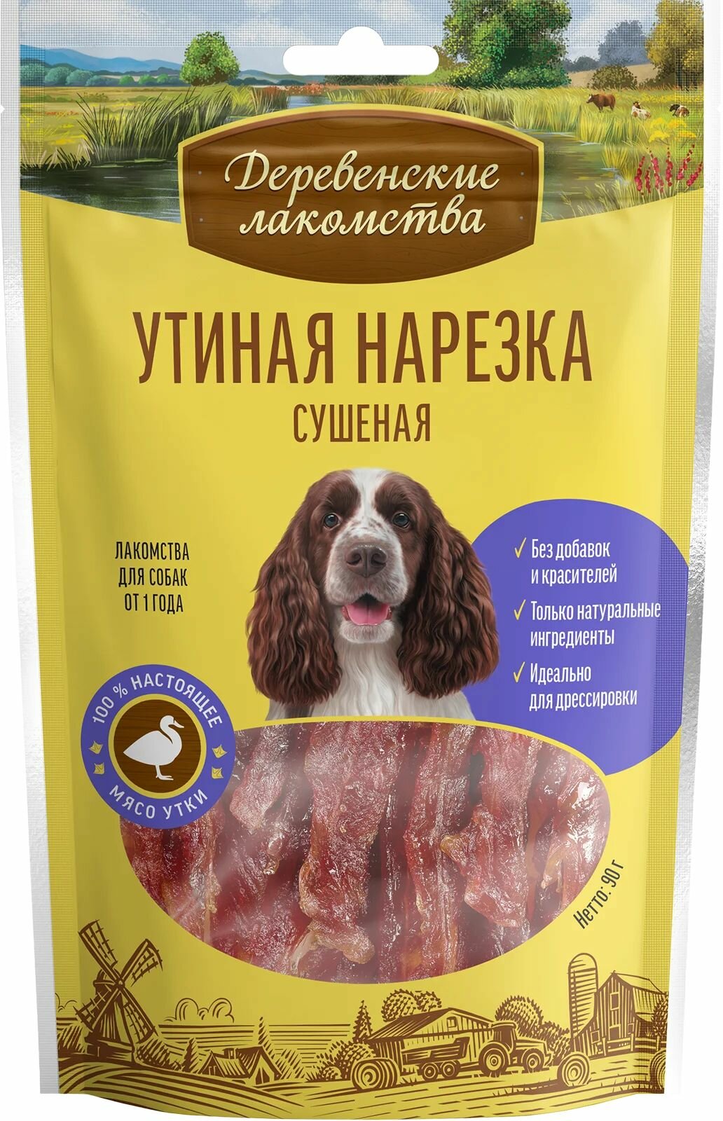 Лакомства для собак Утиная нарезка сушеная 90г