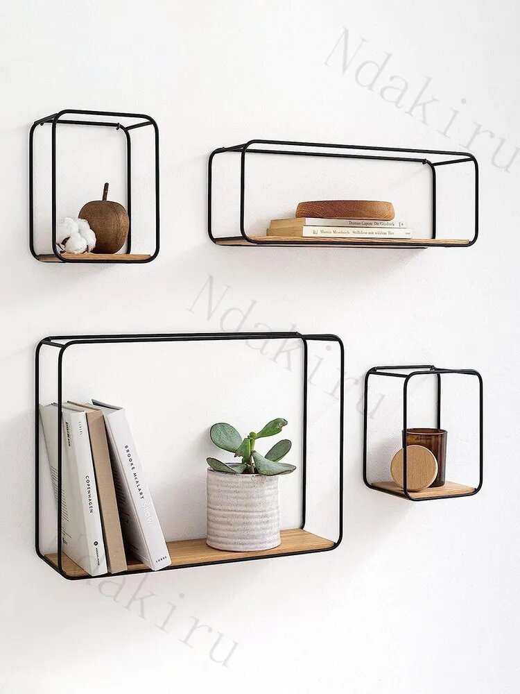 Полка настенная для книг, стеллаж игрушек в детскую, для книг и игрушек, 4 штуки, Белый который Шкаф навесной с полками