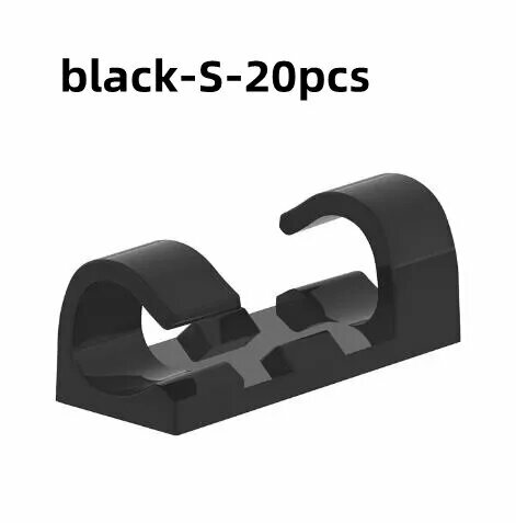 Черные кабельные зажимы Black-S-20pcs