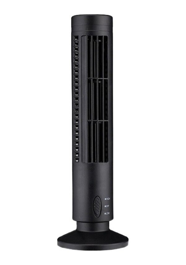 Компактный настольный USB-вентилятор, подходящий для использования как на столе, так и на полу. Конструкция без лопастей. Практичное решение для офиса и дома.