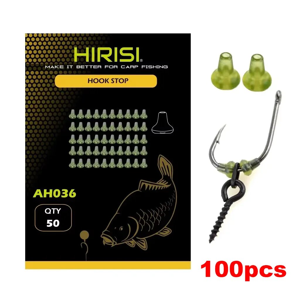 HIRISI 50 шт. резиновые рыболовные оснастки зеленый/белый 100pcs AH036