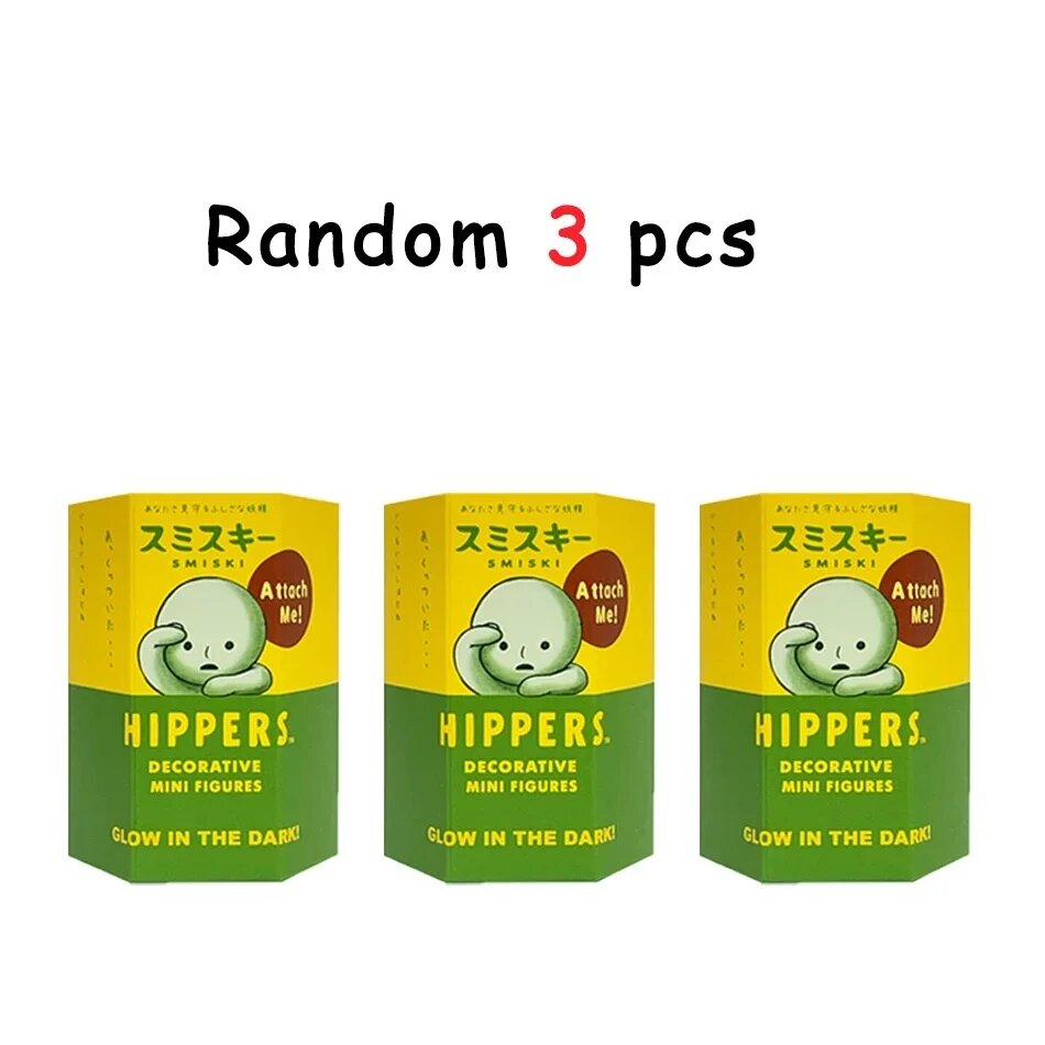 Мини-фигурки Bandai Hippers, светятся в темноте, Random 3 pc