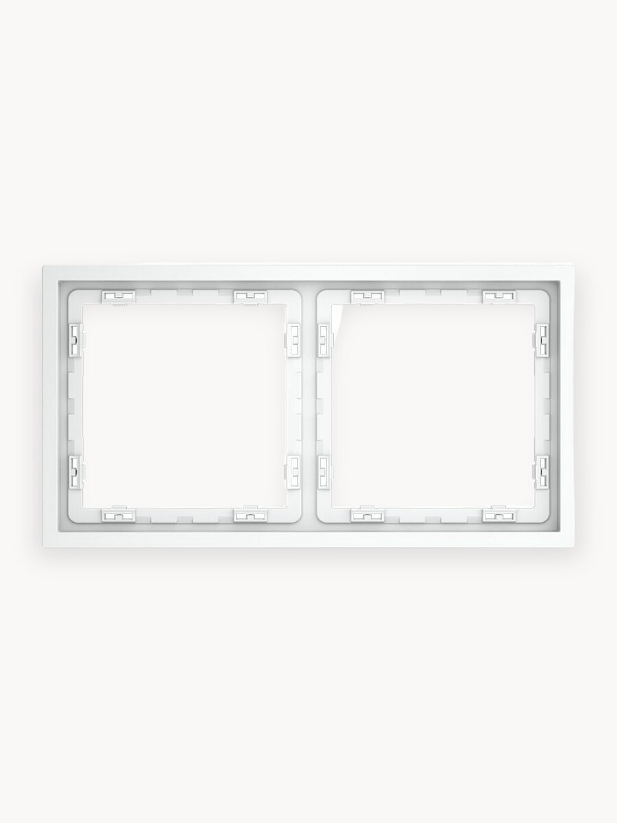 Рамка пластиковая для розетки и выключателя VOLTUM на 2 поста цвет белый матовый VLS100202