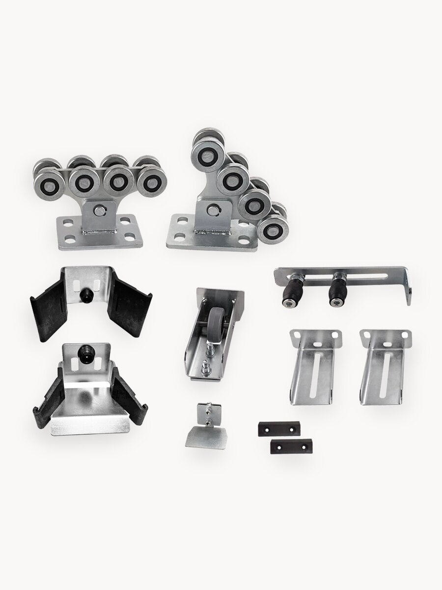 Комплект консольного оборудования для откатных ворот Home Gate KIT3NEW + 2 кронштейна для верхней и нижней ловушки. Ролики для откатных ворот.