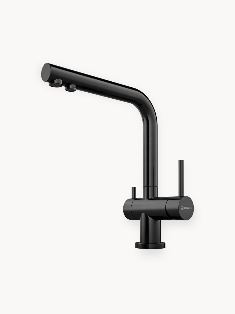 Смеситель для кухни OMOIKIRI Nagano-GM с подключением фильтра / вороненая сталь