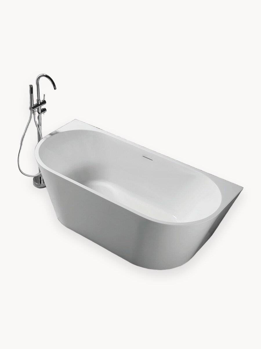 Ванна акриловая Abber AB9216-1,3, овальная, белая, 130x70х60 см