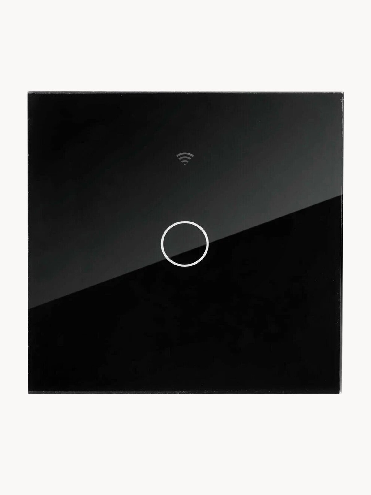 Сенсорный Wi-Fi выключатель одноканальный черный, умный выключатель с управлением Алисой, Марусей и Tuya, панель закаленное стекло