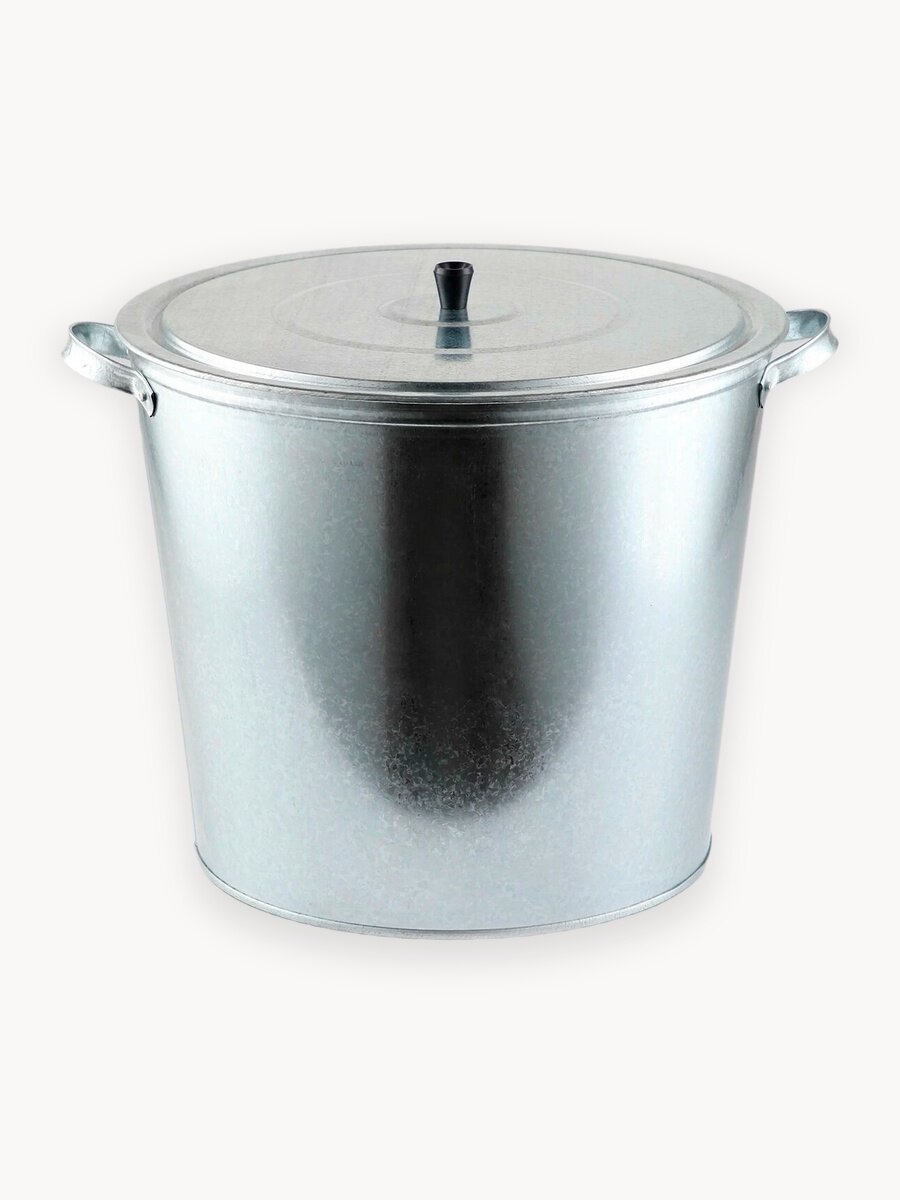 Бак для воды Лысьва, оцинкованная сталь, с крышкой, серый металлик, 25л