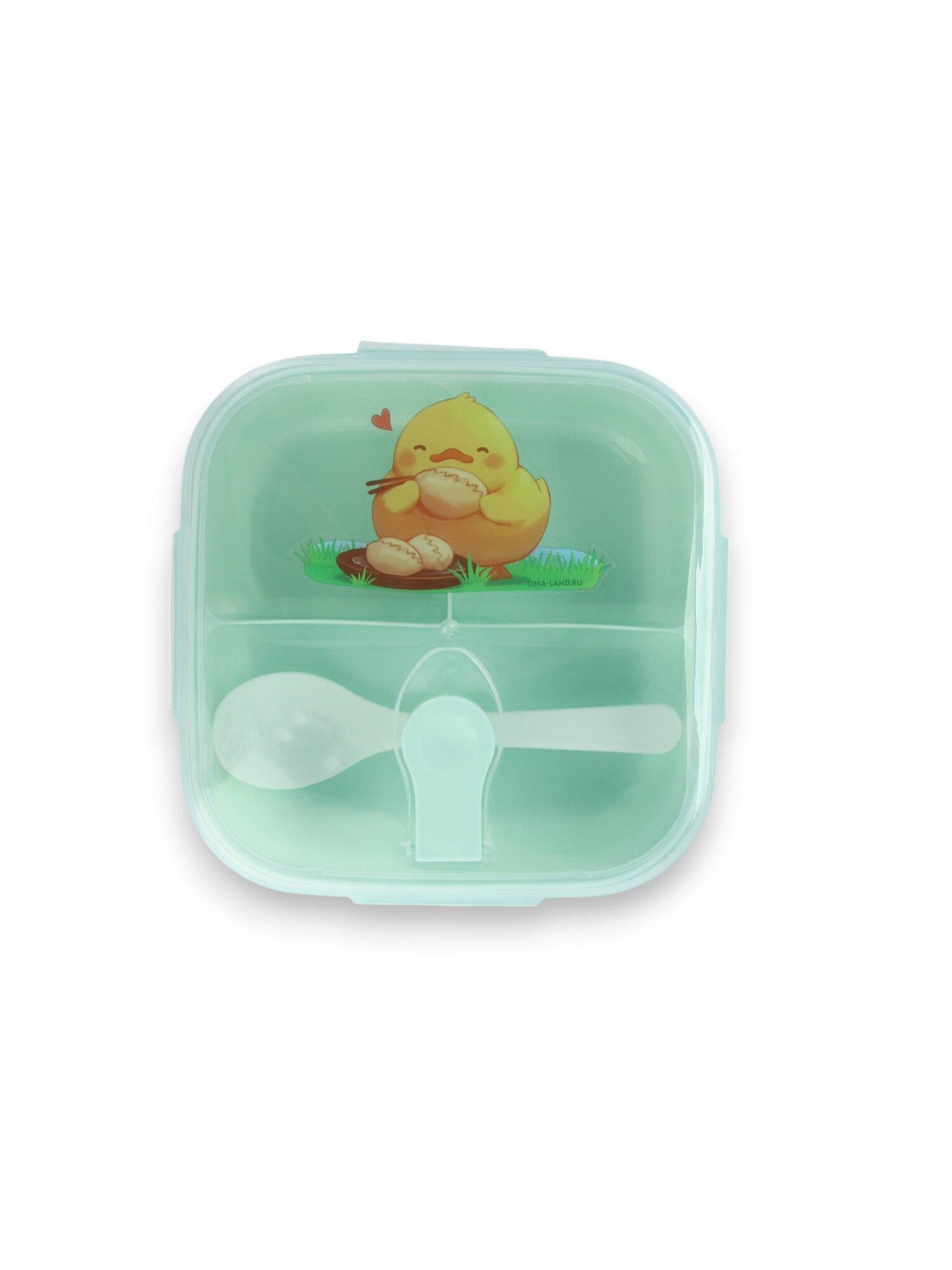 Ланч-бокс с клапаном, 3 секции, "Цыпленок", 14 х 14 х 5 см 10772429