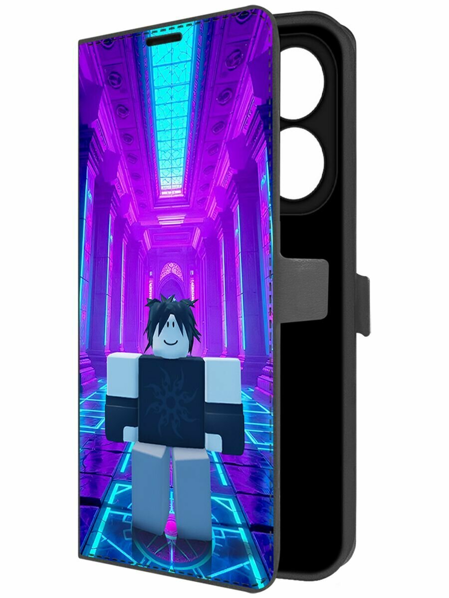 Чехол-книжка Krutoff Eco Book для INFINIX Smart 8 Plus Roblox-Форсакен Ту Тайм (Forsaken Two Time) (черный)