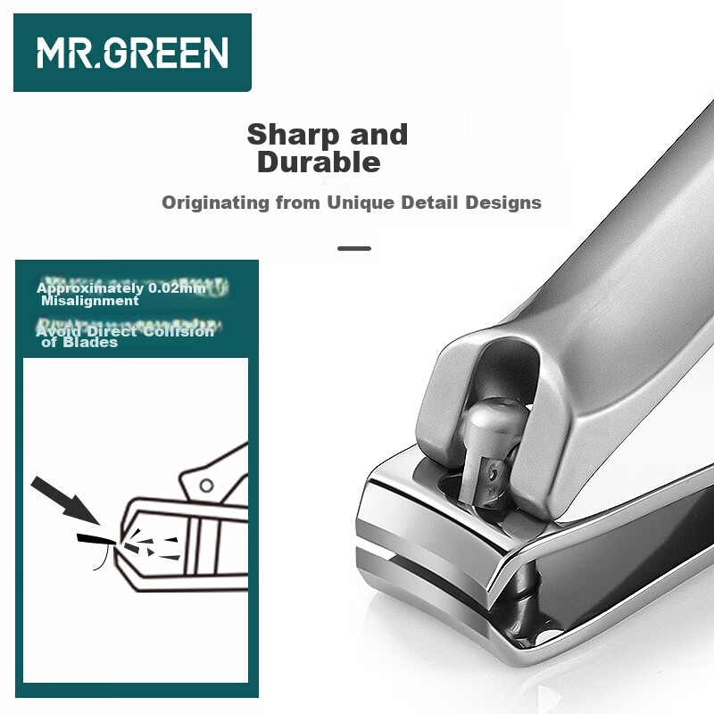 MR.GREEN German Nail Clippers, Ingrown Toenail Specialized Diagonal Nail Nippers, Flat Nail Clippers, Imported Stainless Steel, 2-Piece Set, Mr-1128