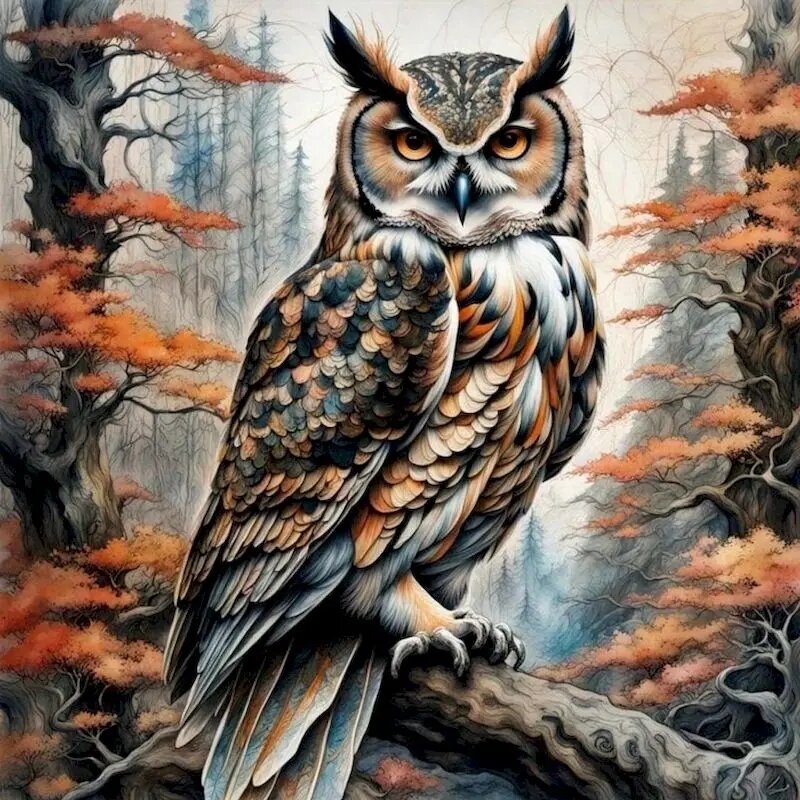 GATYZTORY Алмазная мозаика птица Новое поступление живопись Сова животное полная квадратная круглая вышивка мультяшная картина стразы