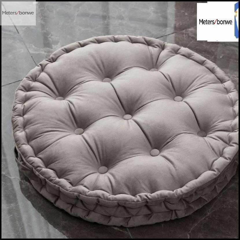 Бархатная подушка для пола, однотонная круглая подушка для сиденья, утолщенная и мягкая