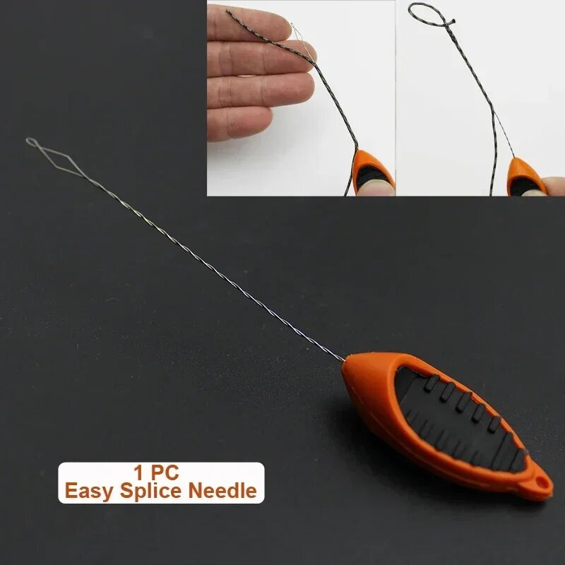 Плетеная леска для рыбалки с инструментом для соединения, оранжевый