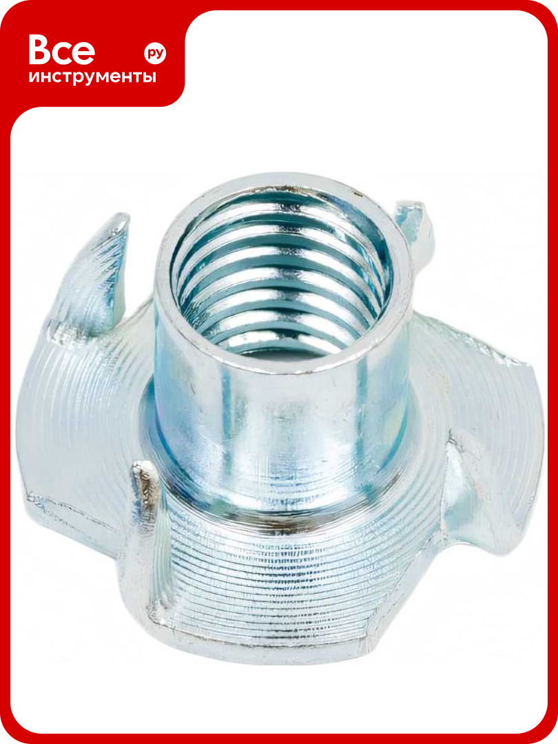 Мебельная (усовая) гайка STEELREX DIN 1624, цинк, М10x13x25 мм, 20 шт. 0223010000B500002064 надежной конструкции