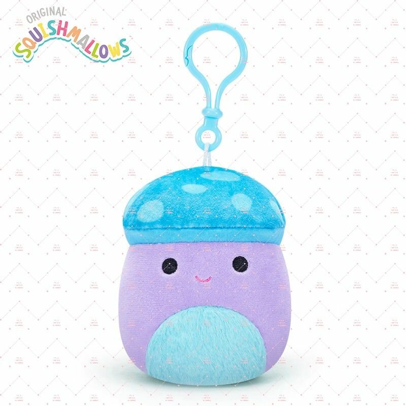 ШОК! ШОК! ШОК! Squishmallows Мягкая кукла Брелок, Pyle Mushrooms, лазурный,9