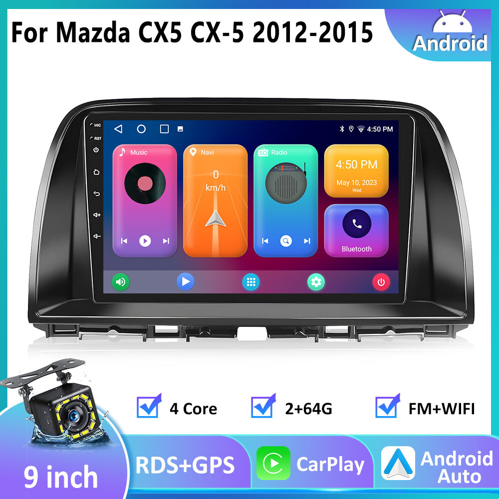 Магнитола для Mazda CX5 CX-5 2012-2015 , Автомагнитола для Мазда, Android 2+64GB 2din Мультимедиа Bluetooth FM WIFI Автомобильный