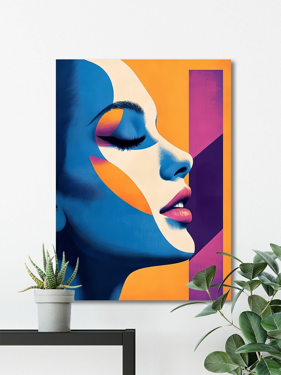 Портрет девушки / Абстракция, Картина на холсте / на стену, 20х30 см.
