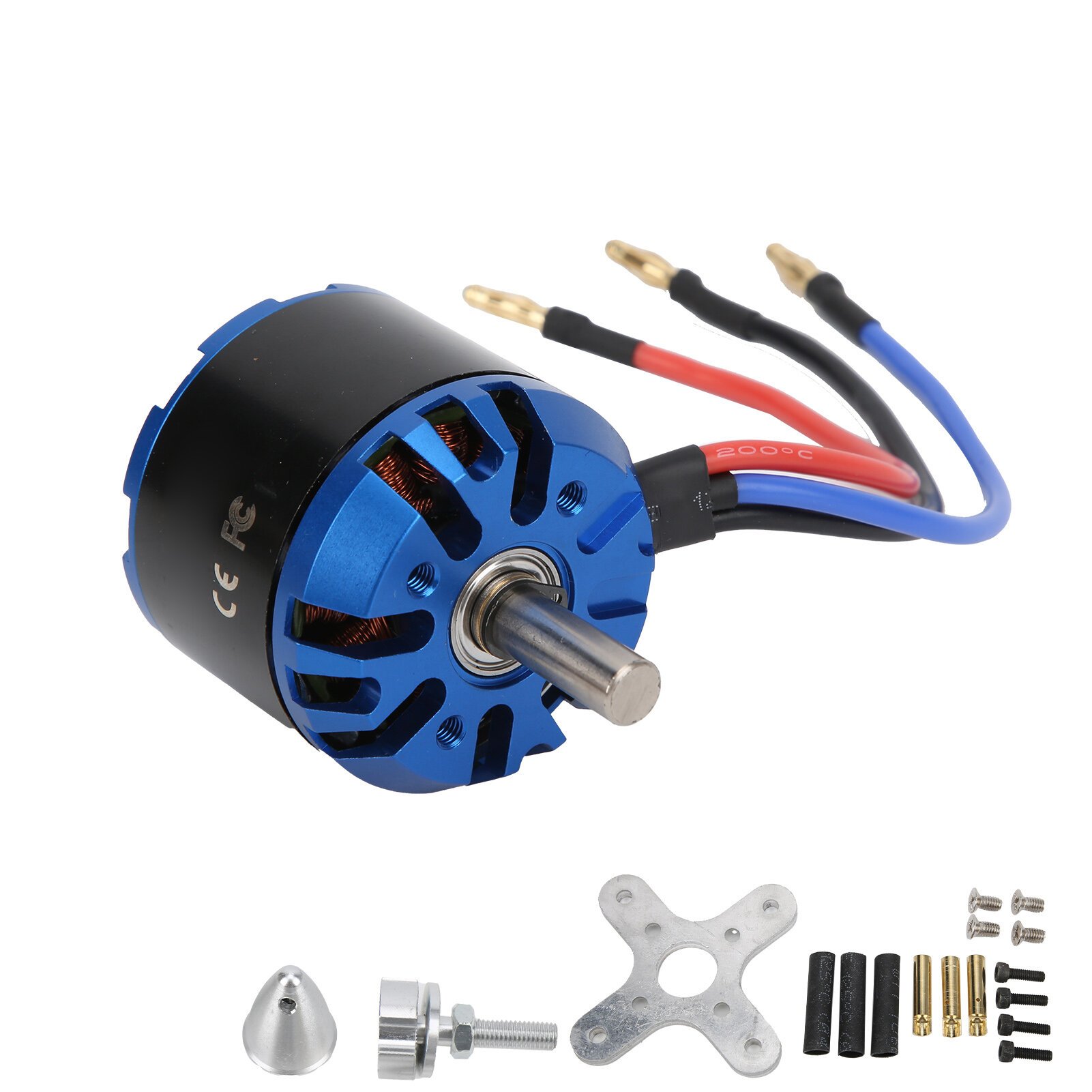 Бесколлекторный двигатель RC 5055 400KV 1420W с 4,0-мм банановым разъемом для модернизации радиоуправляемых самолетов.