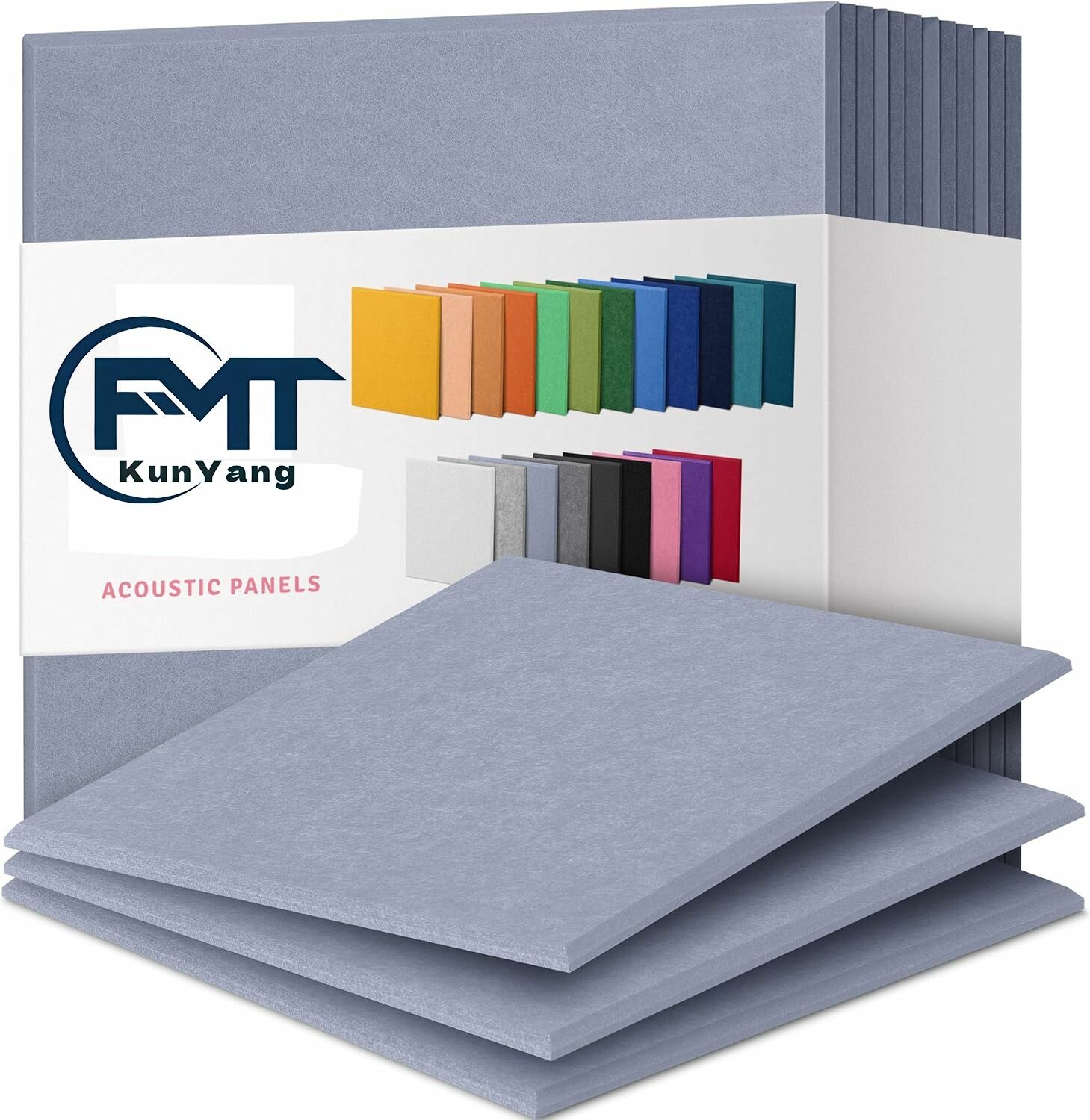 Звукопоглощающая плита, 12 штук-30,4 см х 30,4 см х 0,9 см. Звукоизоляционная высокой плотности-темно-серая квадратная
