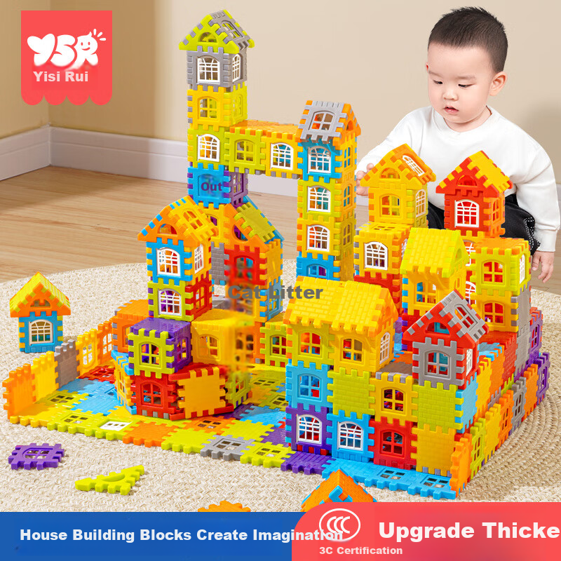 YSR Образовательные строительные блоки для малышей 1-3 лет Большие части для постройки домика 240 штук с коробкой для