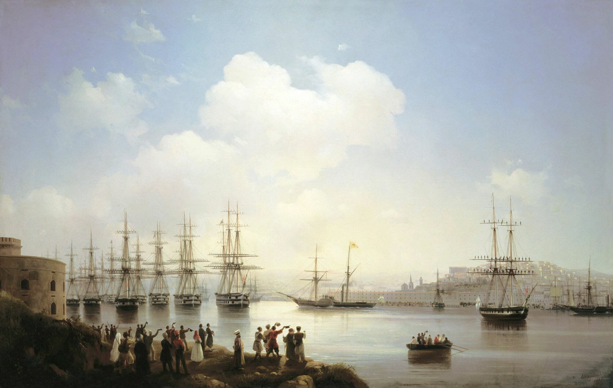 Картина Айвазовского Русская эскадра на севастопольском рейде 80х50 см