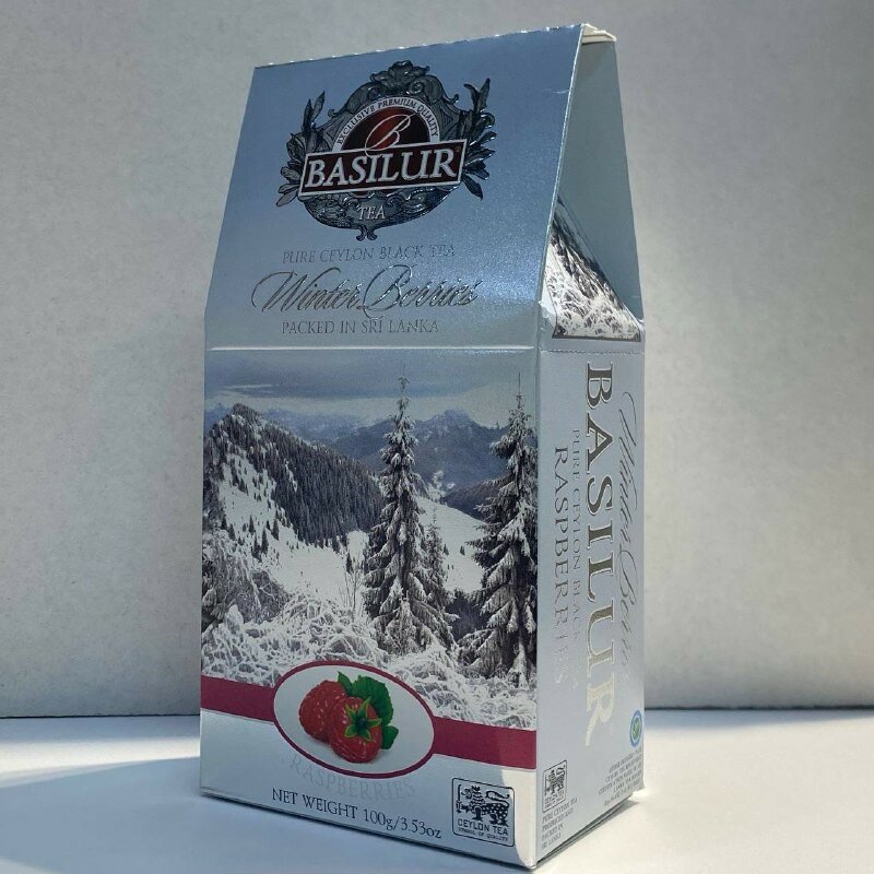 Чай черный Базилур Зимние ягоды малина 100 грамм