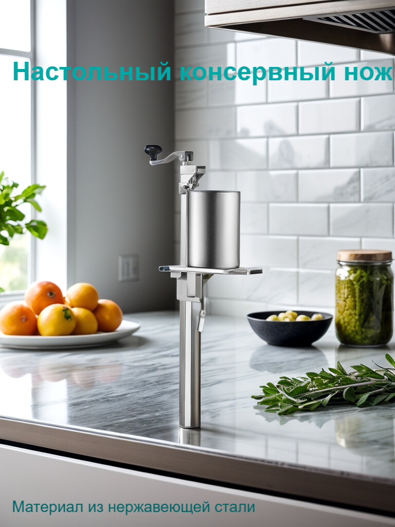 Настольный консервный нож из нержавеющей стали. Настольный консервный нож из нержавеющей стали.