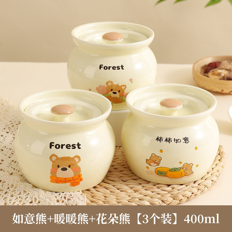 ⭐Оптовая керамическая кастрюля с тонкой ручкой для приготовления яиц на пару, универсальная домашняя кастрюля для птичьих гнезд, пищевая глиняная кастрюля для супа, маленькая кастрюля для тушения, тарелка для тушения⭐