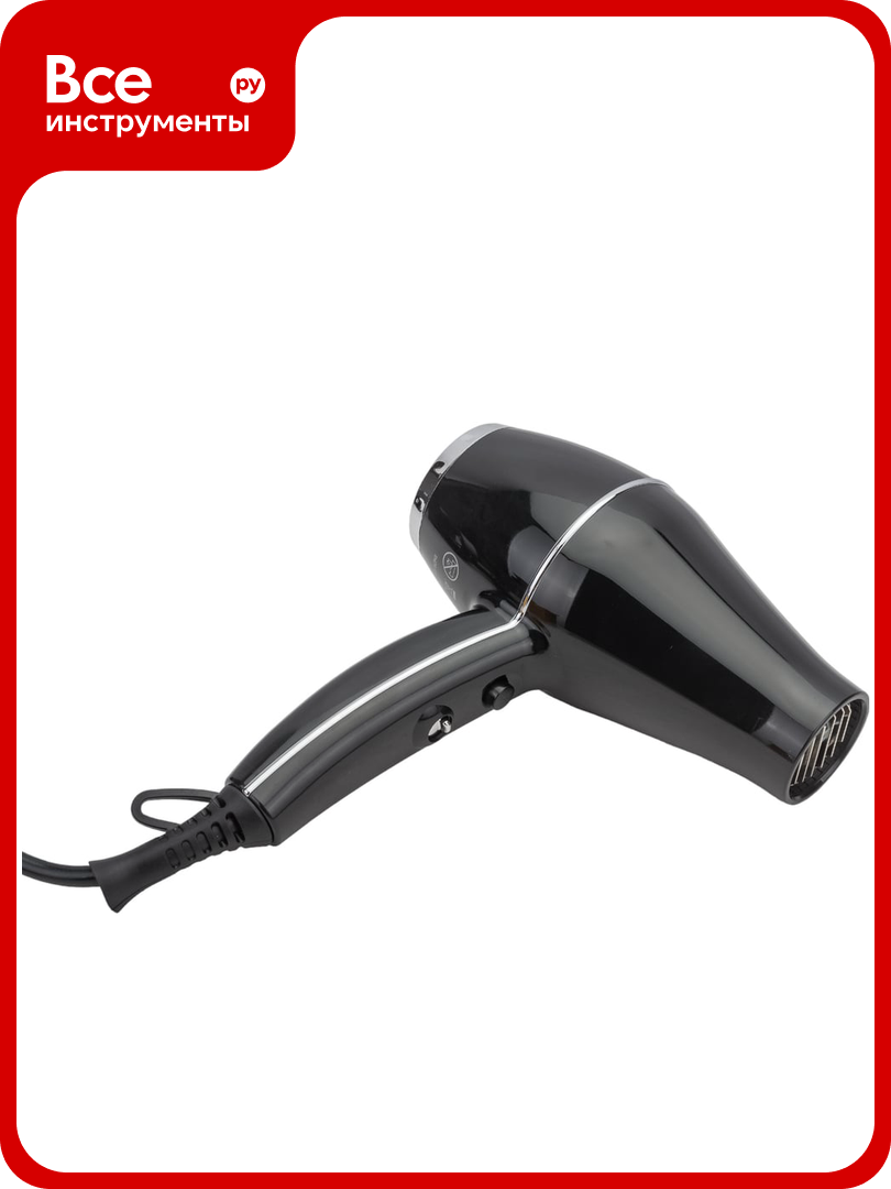 Настенный, Puff, фен для волос Puff 1800Вl, черный, 1,8 кВт 0405.012, пластиковыми, гостиничного бизнеса