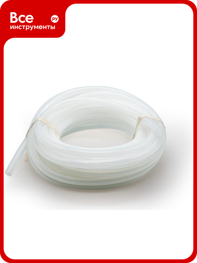 Трубка силиконовая прозрачная итек 10x2, 50 метров 4687204672248, стальной, белый,