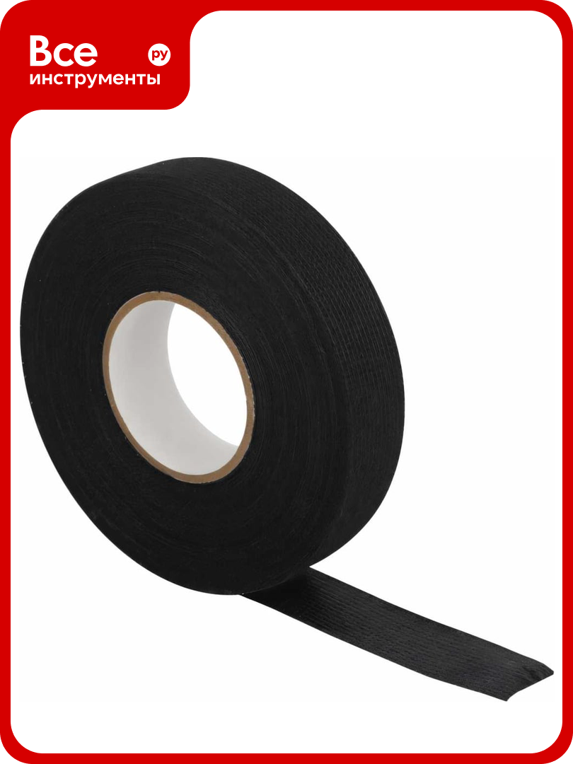 Изолента, ЭРА, на основе флиса ЭРА PRO PROFLEEC1915 19 мм, 15 м, 0,3 мм, черная Б0057181, уменьшения шума